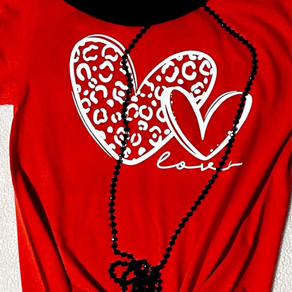 Love Double Heart Screen Print Transfer, T-shirt Transfer, --NOT a ...