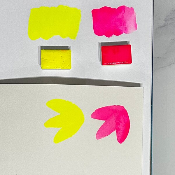 New* FLUORESCENTS Jazper Stardust Handmade Watercolor Half Pan - Etsy