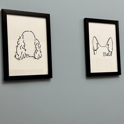 Dog Ears Print Poster Home Décor Gift Minimalist Personalised Print Pet ...