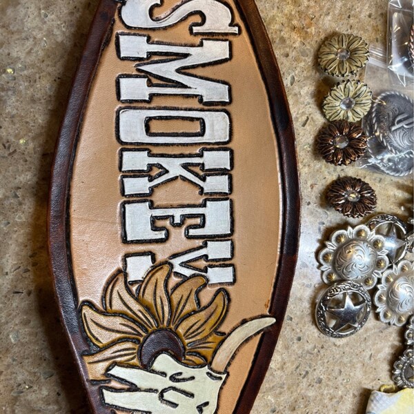 Tooled Leather Cake Topper - Etsy