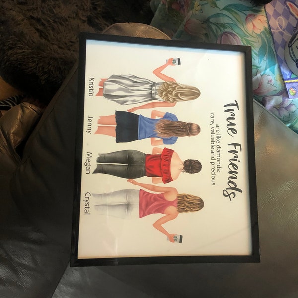Friendship Print Best Friend Gift for Her Five Friends Gift for Best ...