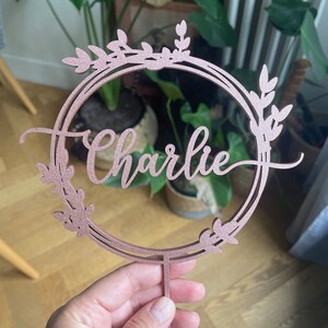 Gold Cake Topper With Names, Personalized Cake Topper, Custom Names ...