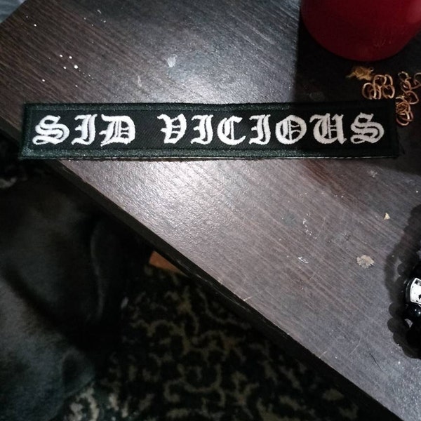 Custom Embroidered Patch Old English Name Tag Black Metal Punk LA ...