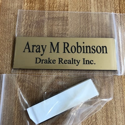 Custom Engraved Name Tag Badge for Business With Pin or Magnet Backing ...