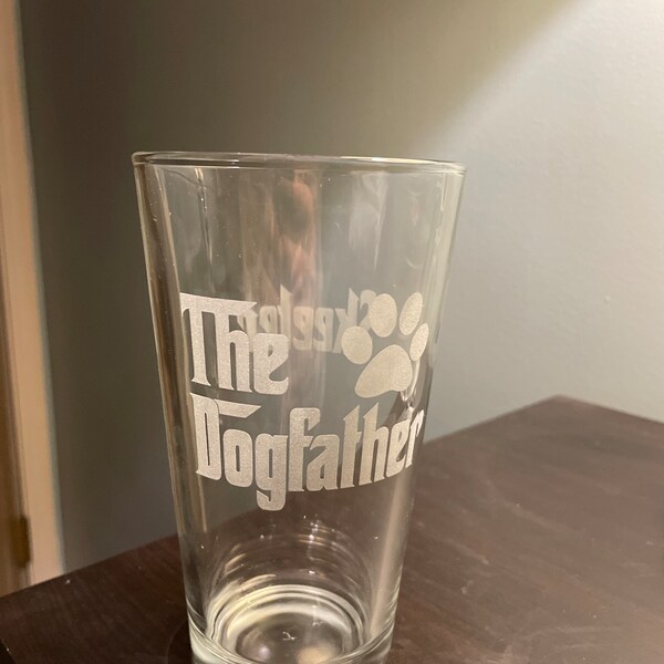 The Dogfather Whiskey Glass, Custom Engraved Bourbon Glass, Engraved ...