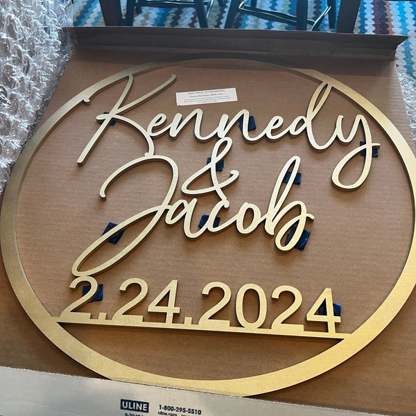 Personalized Couple Name Sign - Wedding Keepsake Decor - Custom EST ...