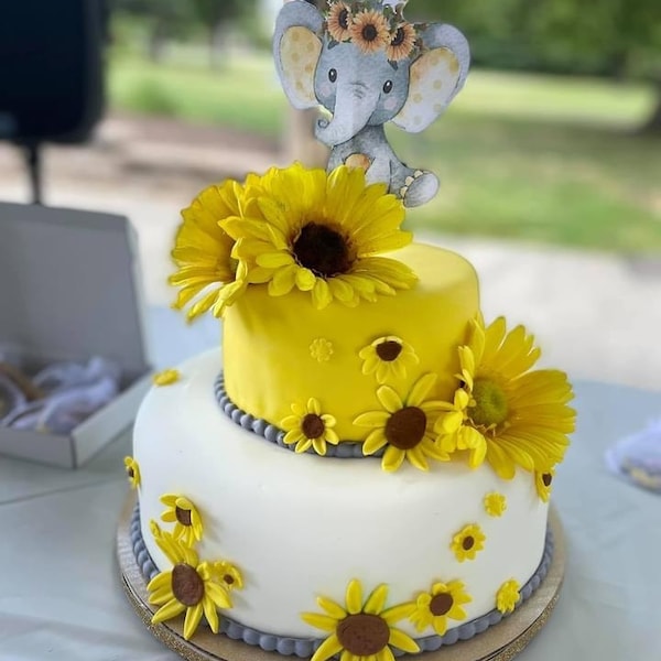 Elephant Centerpiece, Cake Topper, Cupcake Topper, Baby Shower ...
