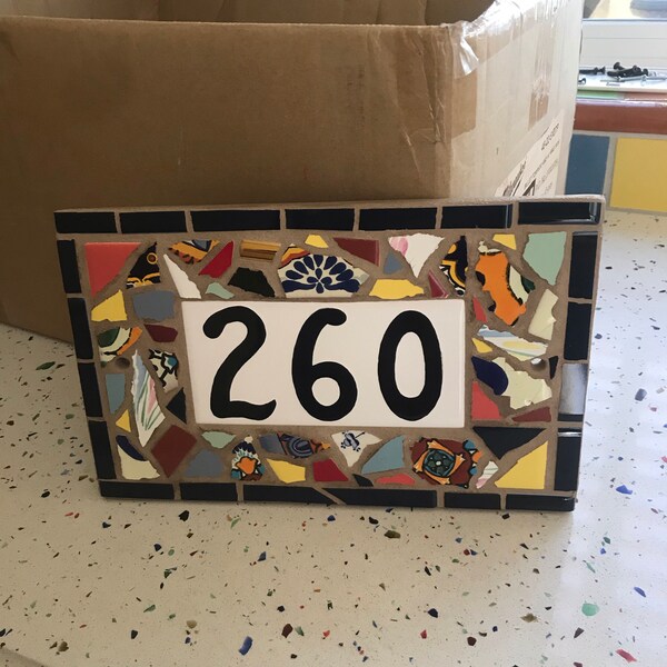 Custom Mosaic Ceramic Tile House Numbers. Custom Made to Order. Can Say ...