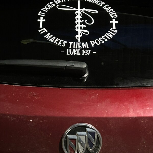 Faith Vinyl Adhesive Decal, Christian Car Sticker, Car Window Sticker ...