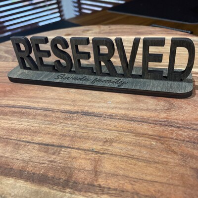 Reserved Table Sign, Wooden Rustic Board, Restaurant Decor, Wood ...