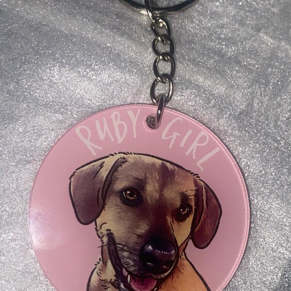 Custom Pet Acrylic Keychain, Dog Photo, Personalized Dog Keychain ...