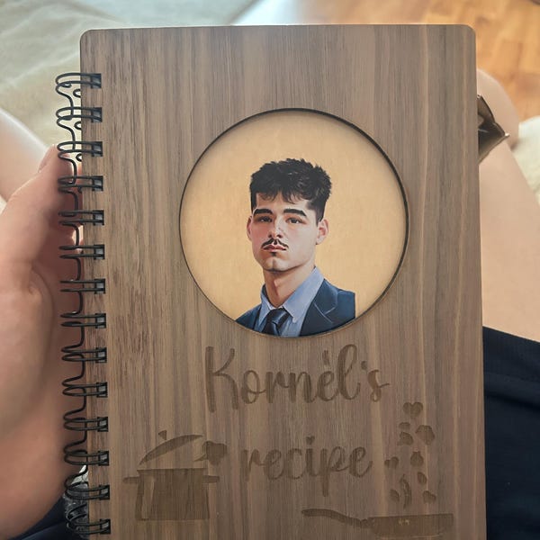 Personalized Wood Recipe Spiral Notebook Birthday Gift for Her Custom ...