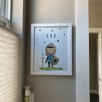 Knight Name Print Custom Boys Room Decor Personalized Boy - Etsy