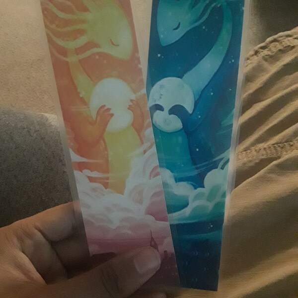Sun & Moon Dragon Bookmarks, Illustrated Bookmark, Unique Bookmarks - Etsy