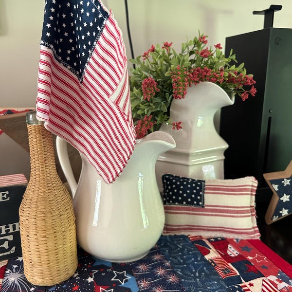 Fabric Flags / Farmhouse Cottage American Mini Flags / the Pledge of ...