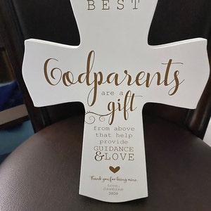 Personalized Godparents Cross Gift for Godparents, Baby Godparent ...
