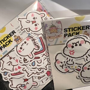 40 PCS Pink & White Bunny Sticker Pack Kawaii Sticker Cute Rabbit ...