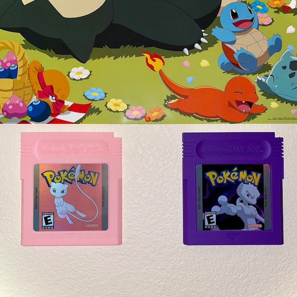 Giant Game Gameboy Mew and Mewtwo Cartridge Wall Decor Retro Wall Mount ...