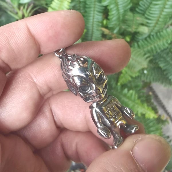 3D Solid Little Demon Pendant/imp Hexagram Necklace/316l Stainless ...