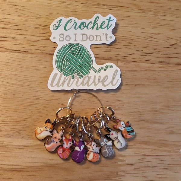 Stitch Markers Fox Characters for Crochet and Knitting | Set of 8 ...