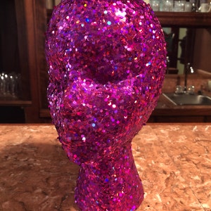 Glitter and Sparkle Wig Head for Decorative Purposes, Holding Wigs, or ...
