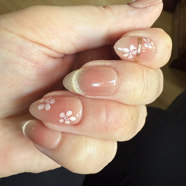 Cute Flowers Press on Nails, Gel Fake Nails, Cute Nails, Fancy Nails ...