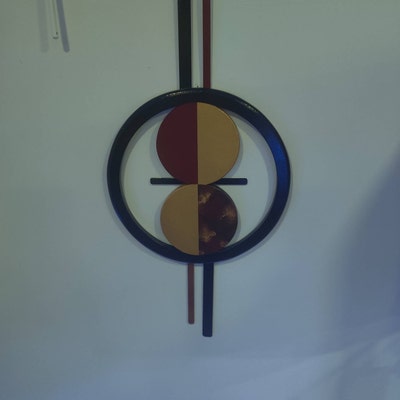 Mid Century Modern Circle Wall Art, Circle Wall Sculpture, Wood and ...