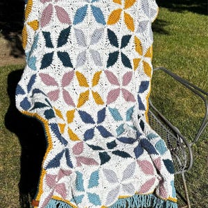 Tunisian Flower Blanket, Pattern PDF - Etsy