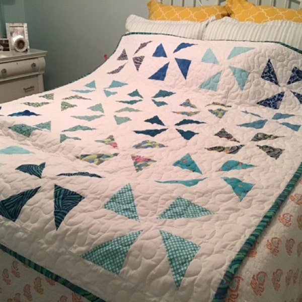 Modern Quilt Pattern - "split Pinwheels" - Baby Quilt to King Quilt ...