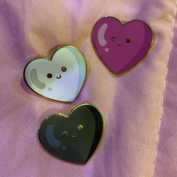 Tiny Heart Pin - I LOVE YOU Pin - Small Happy Heart - Hard Enamel Badge ...