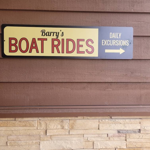 Boat Rides Arrow Sign, Personalized Daily Excursions This Way Sign ...