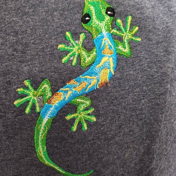 Gecko Lizard Machine Embroidery Design 3 Sizes - Etsy