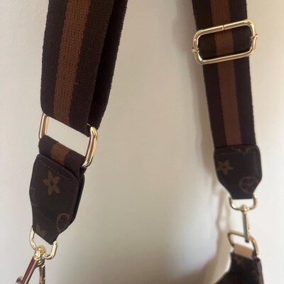 2 Inch Wide Grayish White and Pink Woven Strap Adjustable Crossbody Bag ...