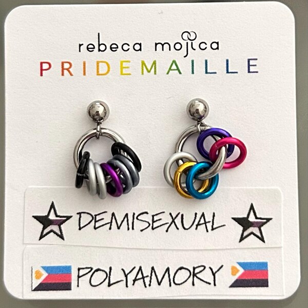 Lesbian Pride Flag Tiny Hoop Chainmaille Earring - Etsy