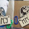 Bunny Rabbit Ears Down Cage Tag, Personalized, Custom, Engraved Wood ...