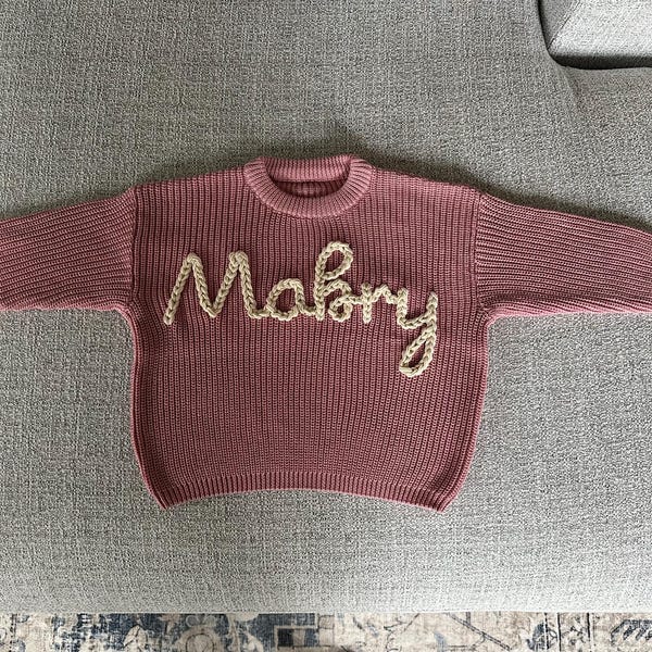 Custom Name Baby Sweater,personalized Hand Embroidered Baby Sweaters ...