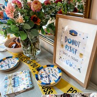 Donut Resist Table Sign Police Officer Party Sign Police Station Party ...