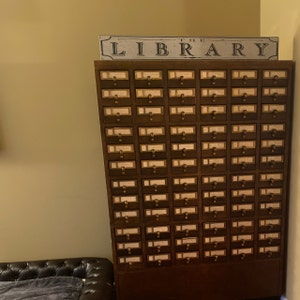 Antique Style the Library Wood Sign Handmade Rustic Wooden Decor - Etsy