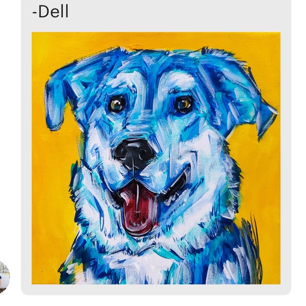 Colorful Pet Art, Custom Dog Paintings, Custom Pet Portrait, Acrylic on ...