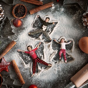 Christmas Baking Flour Angels Digital Backdrop Photography - Etsy