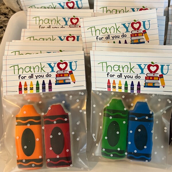 Teacher THANK YOU Treat Bag Topper 4, 4.5, 5, 6 and 6.5" Teacher ...