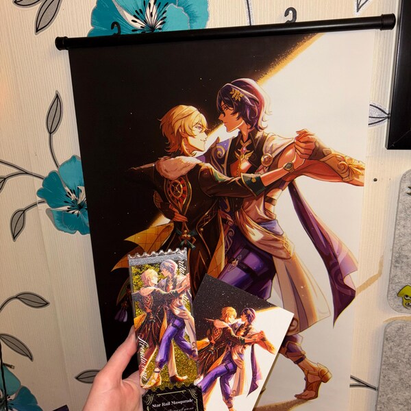 Honkai Star Rail Ratiorine "veritas Et Fortuna" Wall Art Scroll - Anime ...