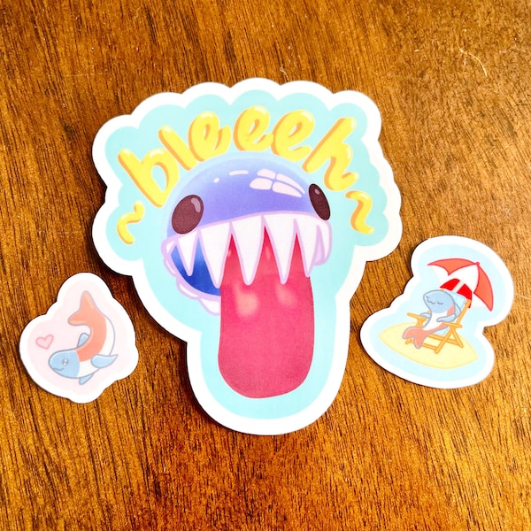 Bubble Bleh - Waterproof Vinyl Sticker - Original Art - Gloss Finish ...