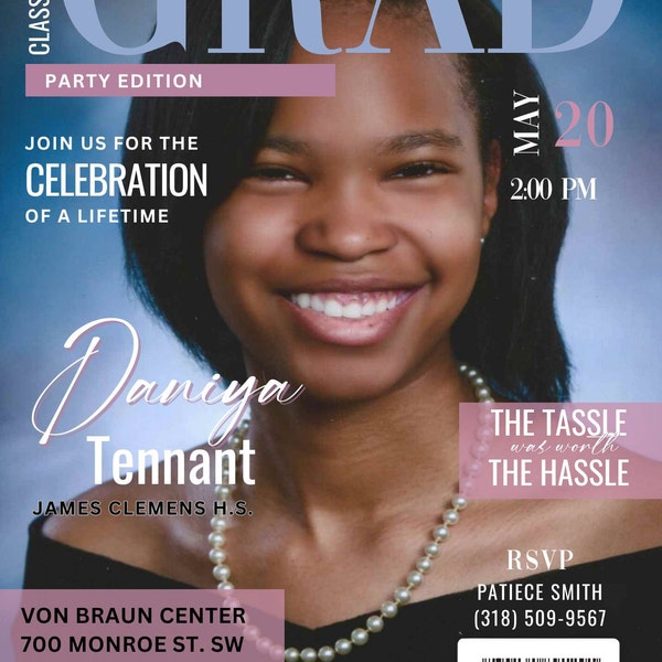 Graduation Magazine Cover, Magazine Cover Prom, Homecoming, Resizing ...