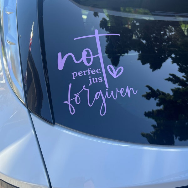 Not Perfect Just Forgiven Cross Decal, Christian Decal, God Car Decal ...