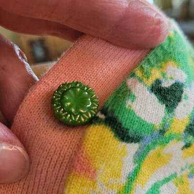 Vintage Plastic Buttons, Black and White Iridescent Buttons, Rainbow ...