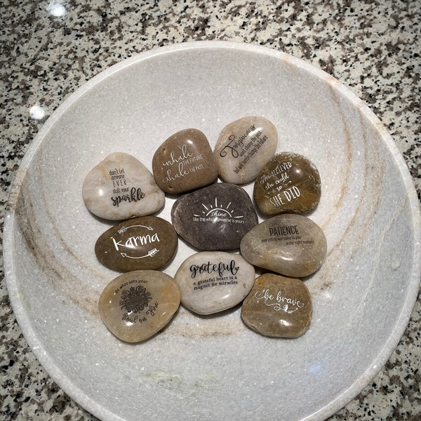 Inspirational Rock, Engraved Word Rocks, Karma ~ Engraved Inspirational ...