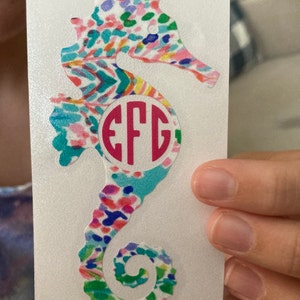 Lilly Inspired Sea Theme Vinyl Decal Monogram Sticker Personalized ...