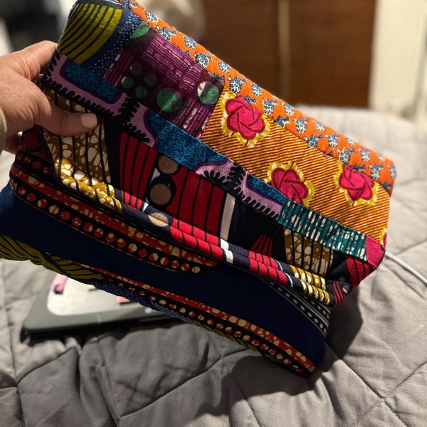 NEW African Fabric Patchwork Quilt- Lap Quilt, Home Decor, Cot, Bed ...