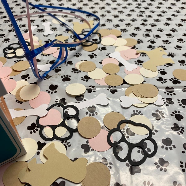 Let’s Pawty - Pink Puppy Dog Birthday Confetti - Dog Theme Girl ...